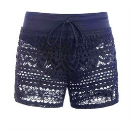 AFAZ New Trading UG Shorts Einfarbige hohle Badehose für Damen aus Spitze