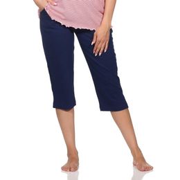 Normann Relaxanzug Damen Schlafanzug Pyjama Capri-Hose 3/4-lang