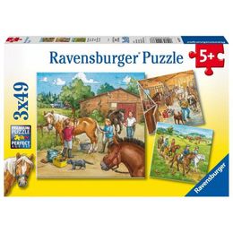 RAVENSBURGER VERLAG Puzzle Mein Reiterhof 3x49 Teile