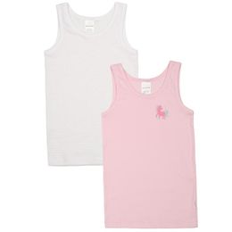 Schiesser - Unterhemd CLASSICS – PFERD 2er Pack in rosa/weiß, Gr.140