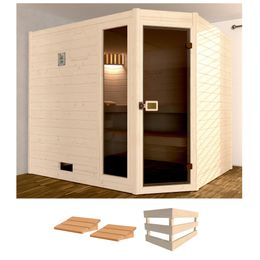 Weka Sauna "Valida Eck 3" Saunen beige (natur) Saunen