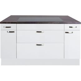 Kücheninsel Optifit "Cara" Komplettküchen-Sets Gr. B/T: 150 cm x 95 cm, weiß (küche: weiß, weiß) Optifit