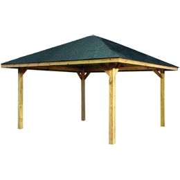 Pavillon Weka "Gartenoase 651 A Gr.2" Pavillons Gr. B/T: 480 cm x 480 cm, braun (kdi) Pavillons