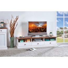 TV-Board Home Affaire "Westerland" Sideboards Gr. B/H/T: 180 cm x 41 cm x 46 cm, braun (weiß, braun) TV-Lowboards