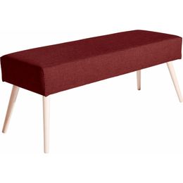 Sitzbank Max Winzer "Sit" Sitzbänke Gr. B/H/T: 114 cm x 48 cm x 40 cm, Strukturgewebe 16523, rot Holzbänke