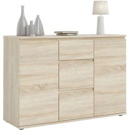 Sideboard Home Affaire "Nova" Sideboards Gr. B/H/T: 119,5 cm x 83,7 cm x 40,0 cm, 3, braun (eiche struktur) Sideboards