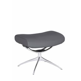 Fußhocker stressless "London" Hocker Gr. B/H/T: 54 cm x 42 cm x 41 cm, Leder BATICK, Star Base-Standard Base, grau (grey batick) Fußhocker