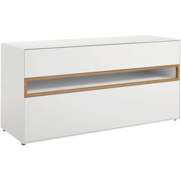 now! by hülsta Sideboard NOW BY HÜLSTA "now easy" Sideboards Gr. B/H/T: 128 cm x 44,8 cm x 64 cm, Lack reinweiß, 2, weiß (lack reinweiß, natureiche furnier) Sideboards