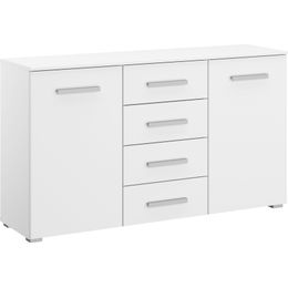 Kommode Rauch "Koluna" Sideboards Gr. B/H/T: 140 cm x 81,0 cm x 42,0 cm, 4, weiß (alpinweiß) Kommode