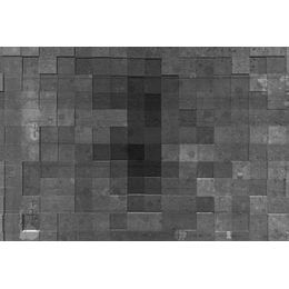ARCHITECTS PAPER Fototapete "Atelier 47 Mosaic Tiles 1" Tapeten Gr. B/L: 4 m x 2,7 m, grau (hellgrau, dunkelgrau, schwarz) Fototapeten 3D