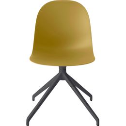 4-Fußstuhl CONNUBIA "Academy CB/1694" Stühle Gr. B/H/T: 49 cm x 84 cm x 50 cm, Aluminium, gelb (senfgelb, schwarz matt) 4-Fuß-Stühle
