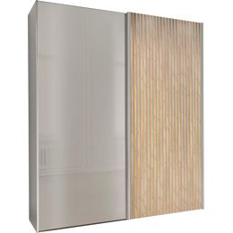 Schwebetürenschrank Wiemann "Denver" Schränke Gr. B/H/T: 197,3 cm x 217 cm x 67 cm, 2 St., beige (champagner, dekor) Schwebetürenschränke und Schiebetürenschränke