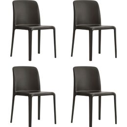 4-Fußstuhl CONNUBIA Stühle Gr. B/H/T: 77 cm x 103 cm x 58 cm, 4 St., Set, schwarz (schwarz matt) 4-Fuß-Stühle