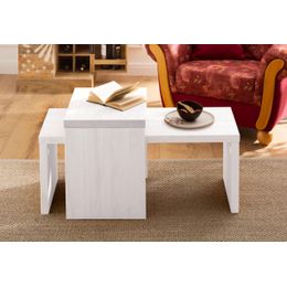 Couchtisch Home Affaire "Leinz" Tische Gr. B/H/T: 40 cm x 50 cm x 50 cm, 2,4 cm starke Tischplatte, weiß Eckige Couchtische Holz-Couchtische Tisch