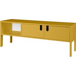 TV-Bank Tenzo "UNO" Sideboards Gr. B/H/T: 137 cm x 50 cm x 40 cm, gelb (mustard) TV-Sideboard TV-Sideboards mit 2 Türen und 1 offenem Fach, Design von Olivier Toulouse By Tenzo