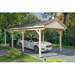 Skan Holz Einzelcarport SKANHOLZ "Fichtelberg" Carports Gr. H: 273 cm, beige (natur) Carports