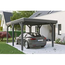 Skan Holz Einzelcarport SKANHOLZ "Grunewald" Carports Gr. H: 289 cm, grau (dunkelgrau) Carports