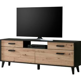 TV-Schrank Inosign "ARTONA" Schränke Gr. B/H/T: 186 cm x 68 cm x 39,3 cm, Soft Close, Basisausführung, schwarz (artisan, schwarz) TV-Sideboard TV-Sideboards