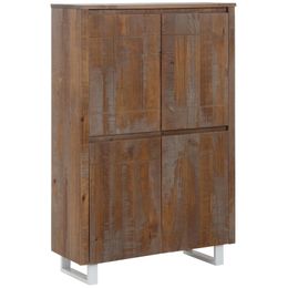 Highboard Home Affaire "Lagos" Sideboards Gr. B/H/T: 90 cm x 135 cm x 35 cm, braun (braun, gebürstet) Highboards