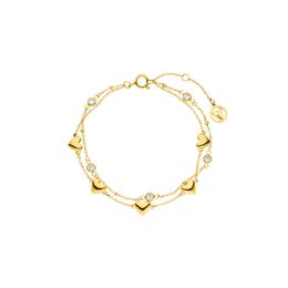 Paul Valentine Shining Heart Bracelet 14K Gold Plated