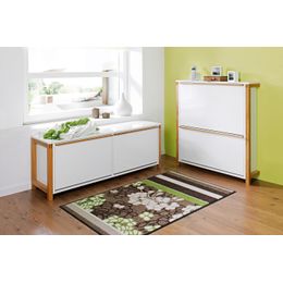 Schuhkipper Andas Sideboards Gr. B/H/T: 120 cm x 48 cm x 37 cm, braun (weiß, eiche) Schuhkipper