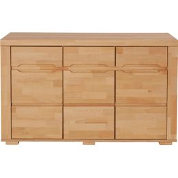 Sideboard Woltra "Denis" Sideboards Gr. B/H/T: 140 cm x 85 cm x 40 cm, Holzwerkstoff Kernbuchefarben (Korpus)/ Massivholz Kernbuche (Front), beige (kernbuche teilmassiv) Sideboards