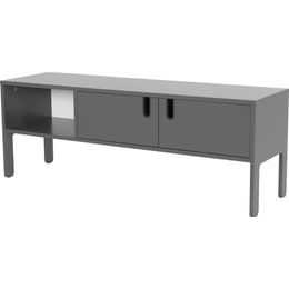 TV-Bank Tenzo "UNO" Sideboards Gr. B/H/T: 137 cm x 50 cm x 40 cm, grau TV-Sideboard TV-Sideboards mit 2 Türen und 1 offenem Fach, Design von Olivier Toulouse By Tenzo