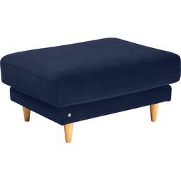 Hocker Tom Tailor HOME Gr. B/H/T: 92 cm x 42 cm x 70 cm, Samtstoff TSV, blau (indigo tsv 6) Polsterhocker Fußhocker