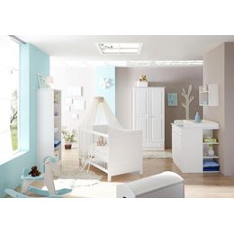 Babyzimmer-Komplettset Ticaa "Moritz" Schlafzimmermöbel-Sets Gr. B/H: 70 cm x 140 cm, weiß (kiefer massiv lackiert) Baby Komplett-Babybetten