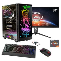 F (A bis G) Hyrican Gaming-PC-Komplettsystem "Rockstar SET02434" Computer-Komplettsysteme Gr. Microsoft Windows 11 Home (64 Bit), 16 GB RAM 1000 GB SSD, schwarz PC Sets