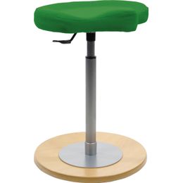 mayer Sitzmöbel Sitzhocker MAYER SITZMÖBEL "1168" Hocker Gr. B/H/T: 42 cm x 54 cm x 41 cm, Flachgewebe, Bodenplatte Buche Natur lackiert, grün Sitzsäcke Sitzhocker