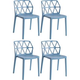 4-Fußstuhl CONNUBIA "ALCHEMIA CB/1056" Stühle Gr. B/H/T: 49,5 cm x 79 cm x 51 cm, 4 St., Polypropylen, blau (sky blue matt 100) 4-Fuß-Stühle