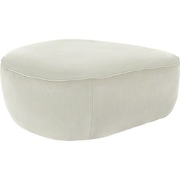 Hocker furninova "Bubble" Gr. B/H/T: 105 cm x 43 cm x 102 cm, Velourstoff grob ALICE, beige (cream) Polsterhocker