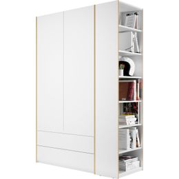 Müllermöbel Kleiderschrank MÜLLER SMALL LIVING "Modular Plus Variante 1" Schränke Gr. H/T: 221 cm x 60 cm, 2 St., weiß (weiß, birke) Textil-Kleiderschränke