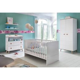 Babyzimmer-Komplettset wimex "Cannes" Schlafzimmermöbel-Sets weiß (alpinweiß, eiche nb) Baby Komplett-Babybetten