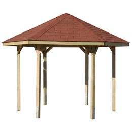 Pavillon Weka "Paradies 1" Pavillons Gr. B/H/T: 326 cm x 295 cm x 376 cm, braun (fi natur) Pavillons