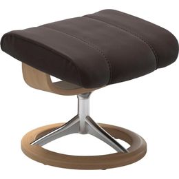 Fußhocker stressless "Consul" Hocker Gr. B/H/T: 54 cm x 41 cm x 39 cm, Leder PALOMA, Signature Base Eiche, braun (chocolate paloma) Fußhocker