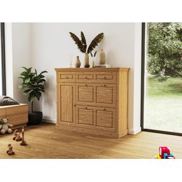 Kommode Home Affaire "Basilico" Sideboards Gr. B/H/T: 130 cm x 108,5 cm x 38 cm, 2, beige (natur) Kommode