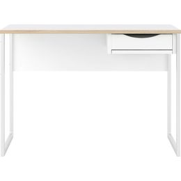 Schreibtisch Home Affaire "Plus" Tische Gr. B/H/T: 110 cm x 76,5 cm x 48,4 cm, braun (weiß, naturfarben, weiß, weiß matt) Schreibtische
