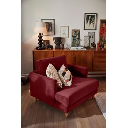 Loungesessel Tom Tailor HOME "WESTCOAST" Sessel Gr. Samtstoff TSV, B/H/T: 100 cm x 83 cm x 98 cm, rot (carmine tsv 113) Loungesessel