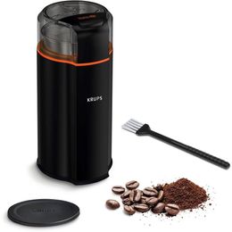 Krups Kaffeemühle GX3328 Silent Vortex, 175 W, Schlagmesser, 90 g Bohnenbehälter, leistungsstark, effizient, superleise, für 12 Tassen, 3-in-1-Mahlwerk, schwarz