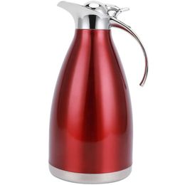 2L Vakuum Krug Flasche Edelstahl Thermo Wasserkocher Teekanne Haushalt Doppel Wand Isoliert KrugRund Stopper 2L