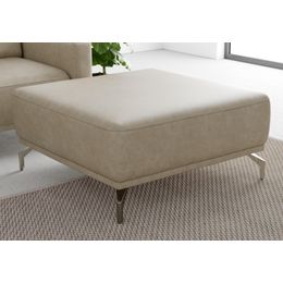 Sit & More Hocker SIT&MORE "Bailando" Gr. B/H/T: 86 cm x 45 cm x 86 cm, Lu x us-Microfaser mit Prägung, mit Federkern, beige Sitzhocker