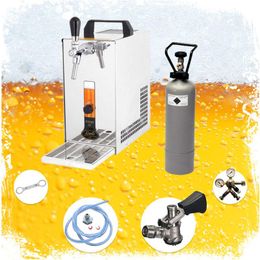 ich-zapfe Komplett Set - Zapfanlage, Bierzapfanlage, Bierkoffer, Durchlaufkühler pygmy 25 1-leitig Trockenkühler, 35 Liter/h, Zapfkopf:NC Adapter