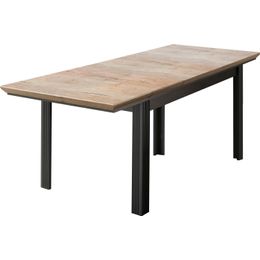 Esstisch Innostyle "Jasmin" Tische Gr. B/H/T: 160 cm x 76 cm x 90 cm, Einlegeplatte, grau (graphit) Ausziehbarer Esstisch Holz-Esstische Tisch