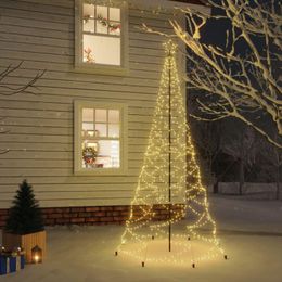 LED-Weihnachtsbaum,Outdoor-Lichterketten mit Metallstange 500 LEDs Warmweiß 3 m vidaXL