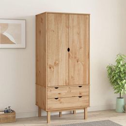 Kleiderschrank,Aufbewahrungsschrank,Garderobe otta 76,5x53x172 cm Massivholz Kiefer NCEBE590032 MAISONCHIC