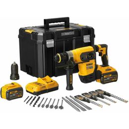 Akku Kombihammer 54V xr flexvolt 32MM sds-plus bohrhammer mit doppelschnellkupplungsspindel + 17 Zubehörteile + tstak Koffer - Dewalt