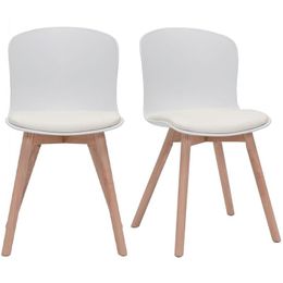 Miliboo - Stühle in Weiß mit hellem Holz (2er-Set) arista - Weiß