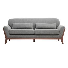 Miliboo - Vintage-Sofa in Grau und Nussbaum 3-Sitzer yoko - Grau